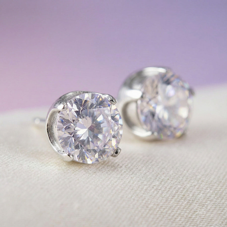 Round Stud Earrings | Birthstone Earrings | Belle Fever – BELLE FEVER
