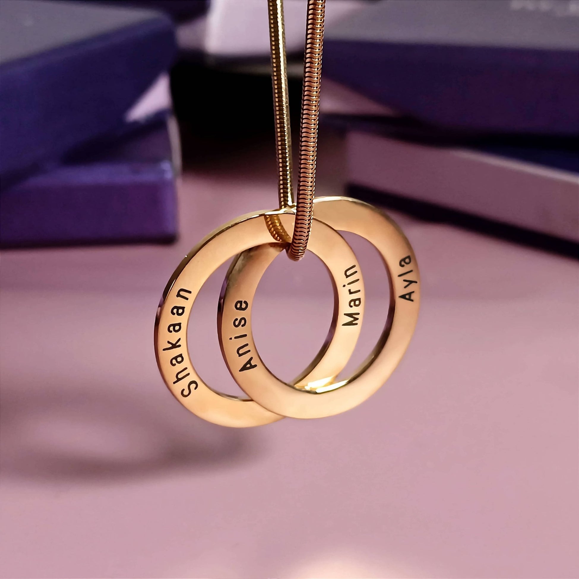 Personalised Interlinked Russian 2 Rings Necklace | Belle Fever – BELLE ...